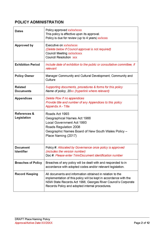 Agenda of Community and Culture - 10 September 2018