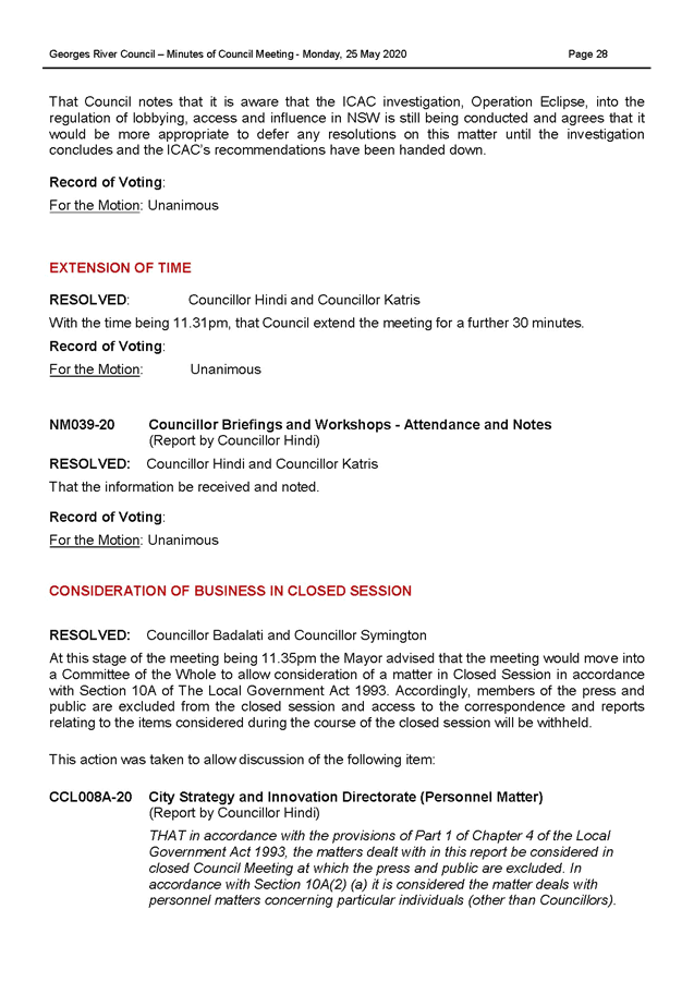 Agenda of Council Meeting - 22 00 2020