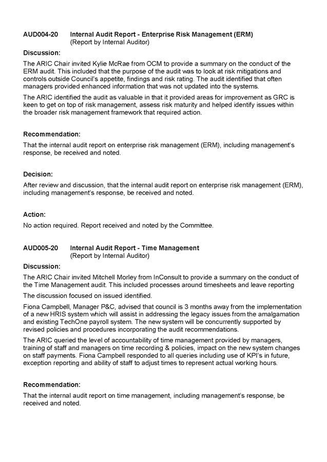 Agenda of Finance and Governance Committee - 10 00 2020