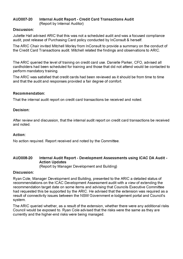 Agenda of Finance and Governance Committee - 10 00 2020